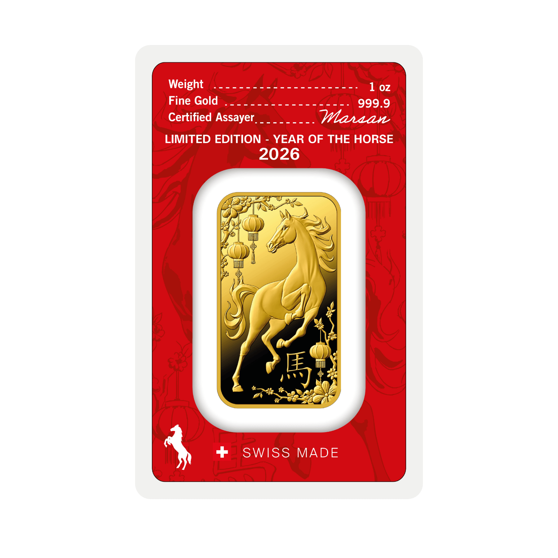 1oz Au Minted Year of the Horse 999.9